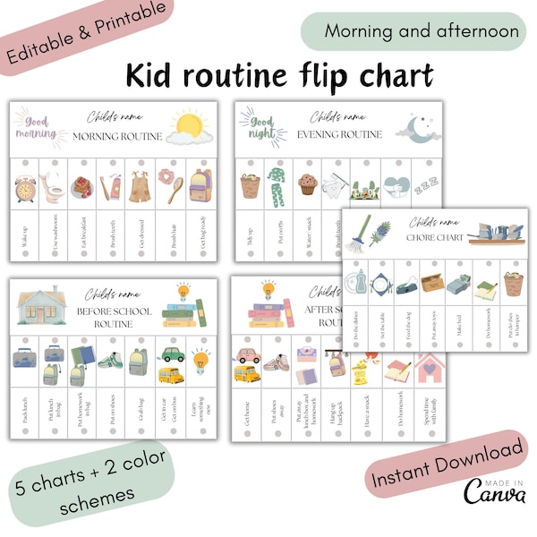 Bedtime Routine Cards - Etsy