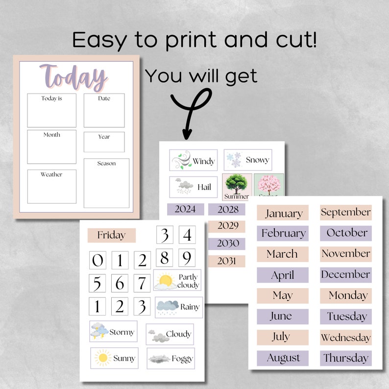 Preschool Weather and Days of the Week Editable Morning Calendar - Etsy