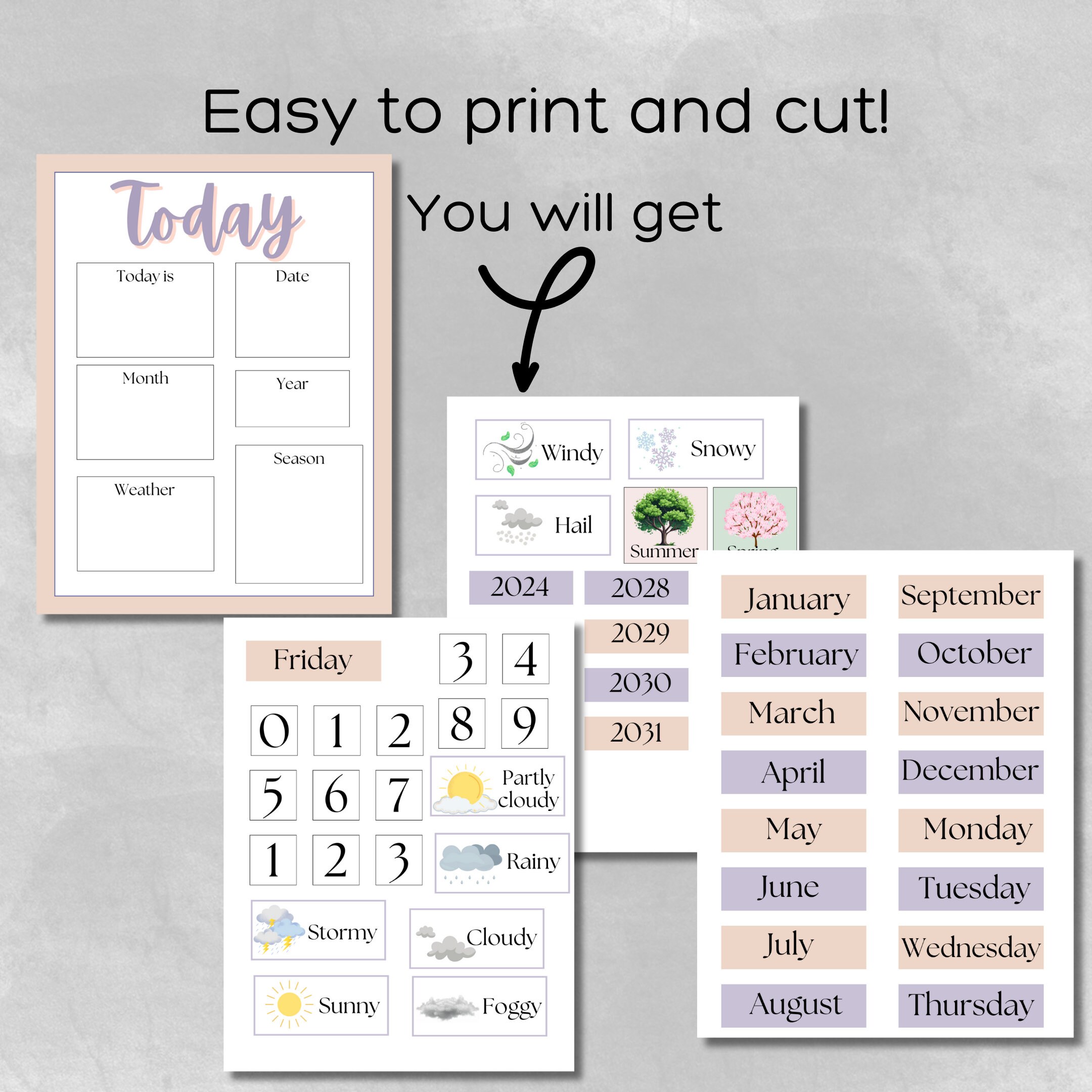 Preschool Weather and Days of the Week Editable Morning Calendar - Etsy