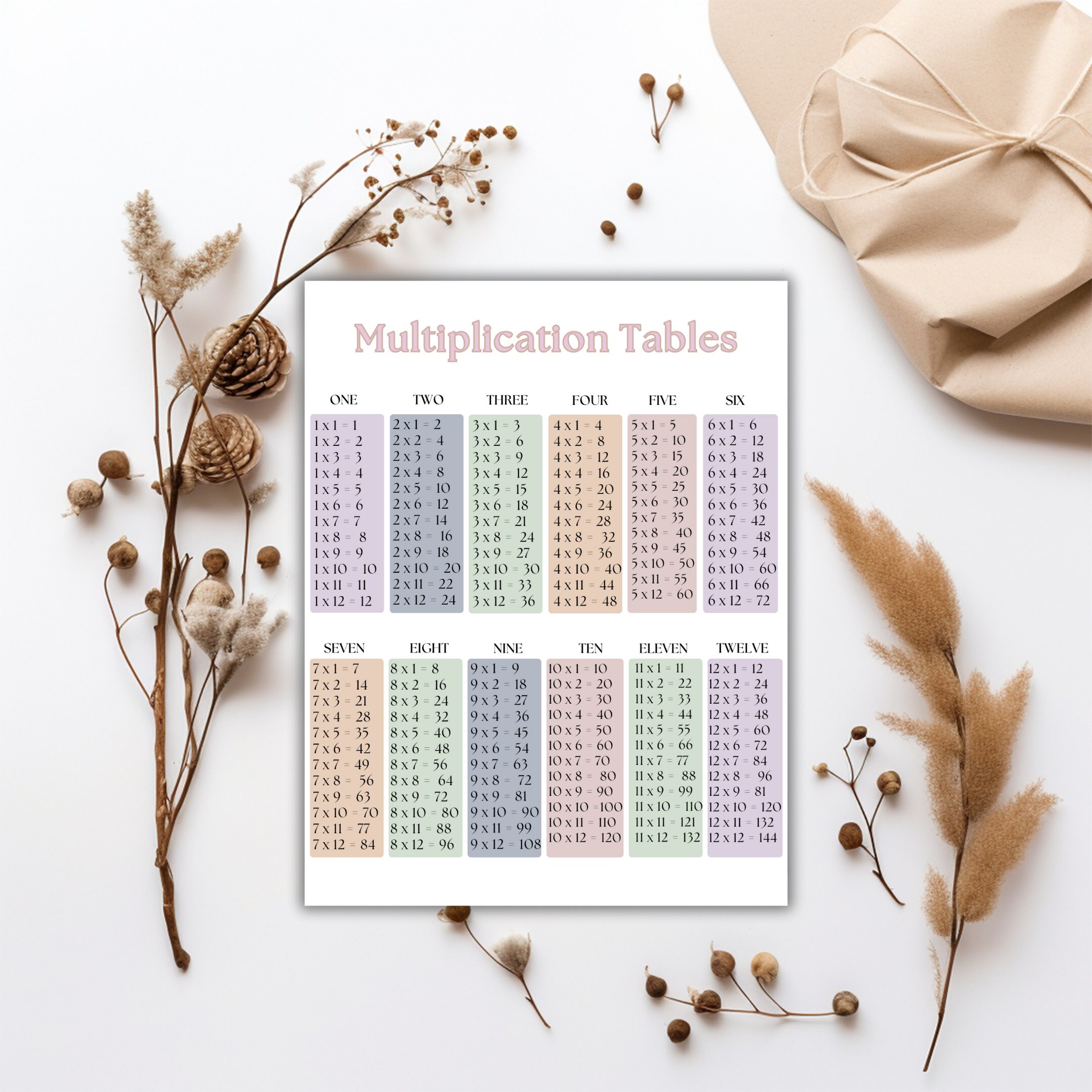 Printable Multiplication Chart | Times Tables | Study Guides for Math ...