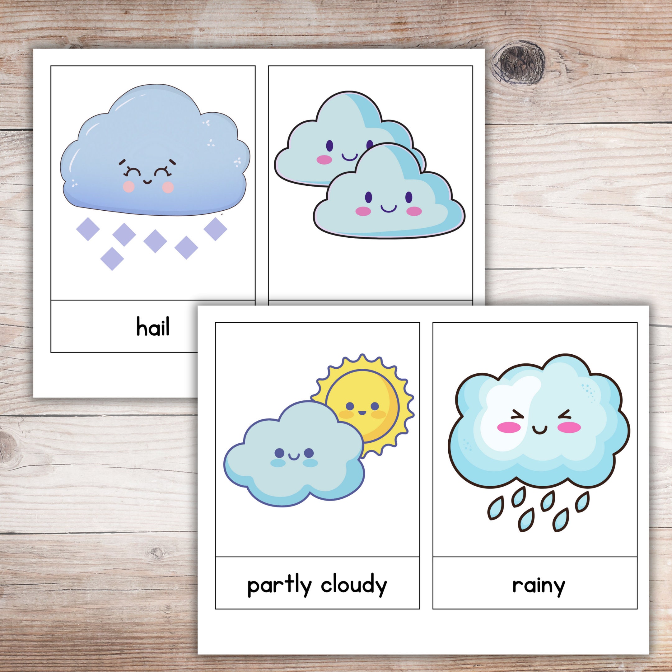 16 Weather Flashcards Educational Cards Weather Printable Kid Weather ...