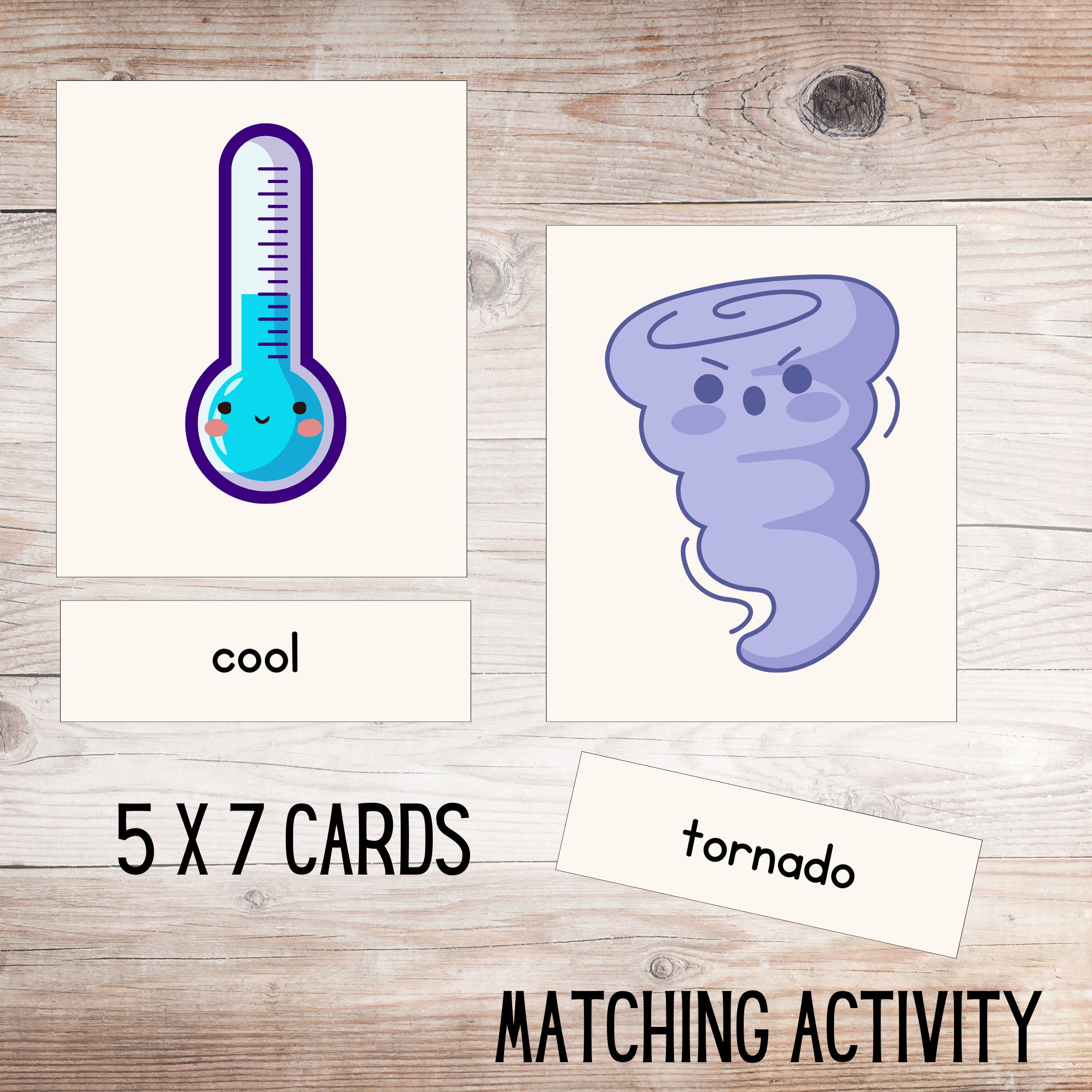 16 Weather Flashcards Educational Cards Weather Printable Kid Weather ...