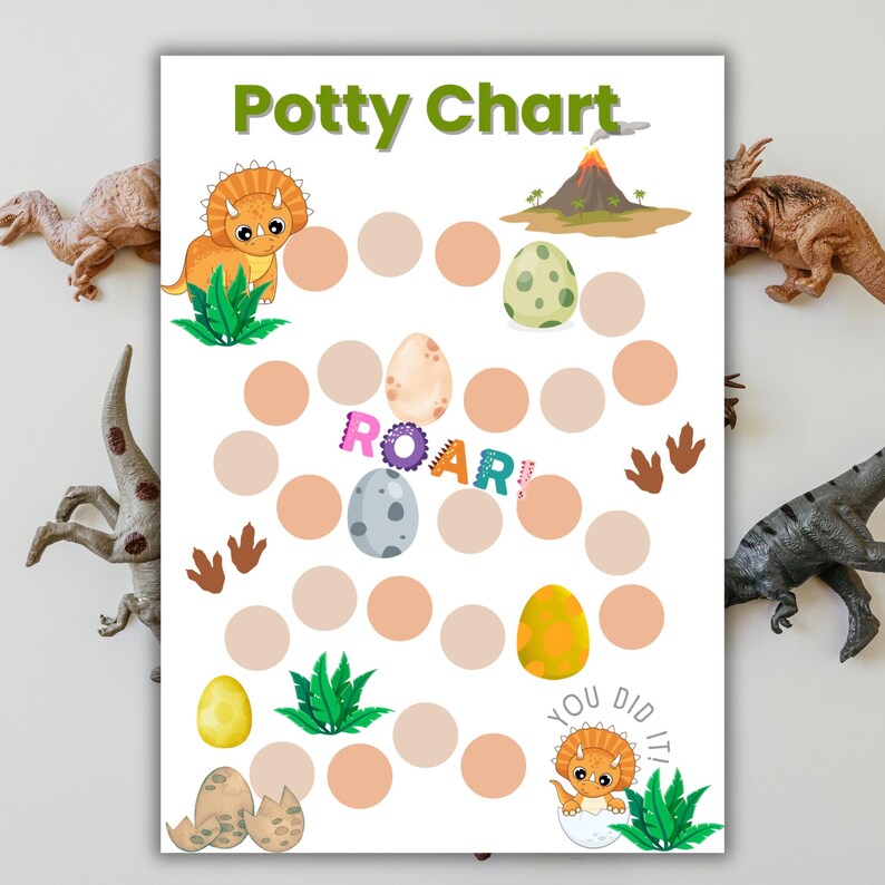 Dinosaur Potty Chart | Printable Reward Chart for Kids | Kids Chore ...