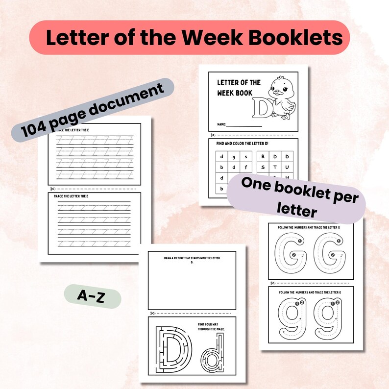 Printable Letter of the Week Worksheets - Learning Binder for Preschool ...