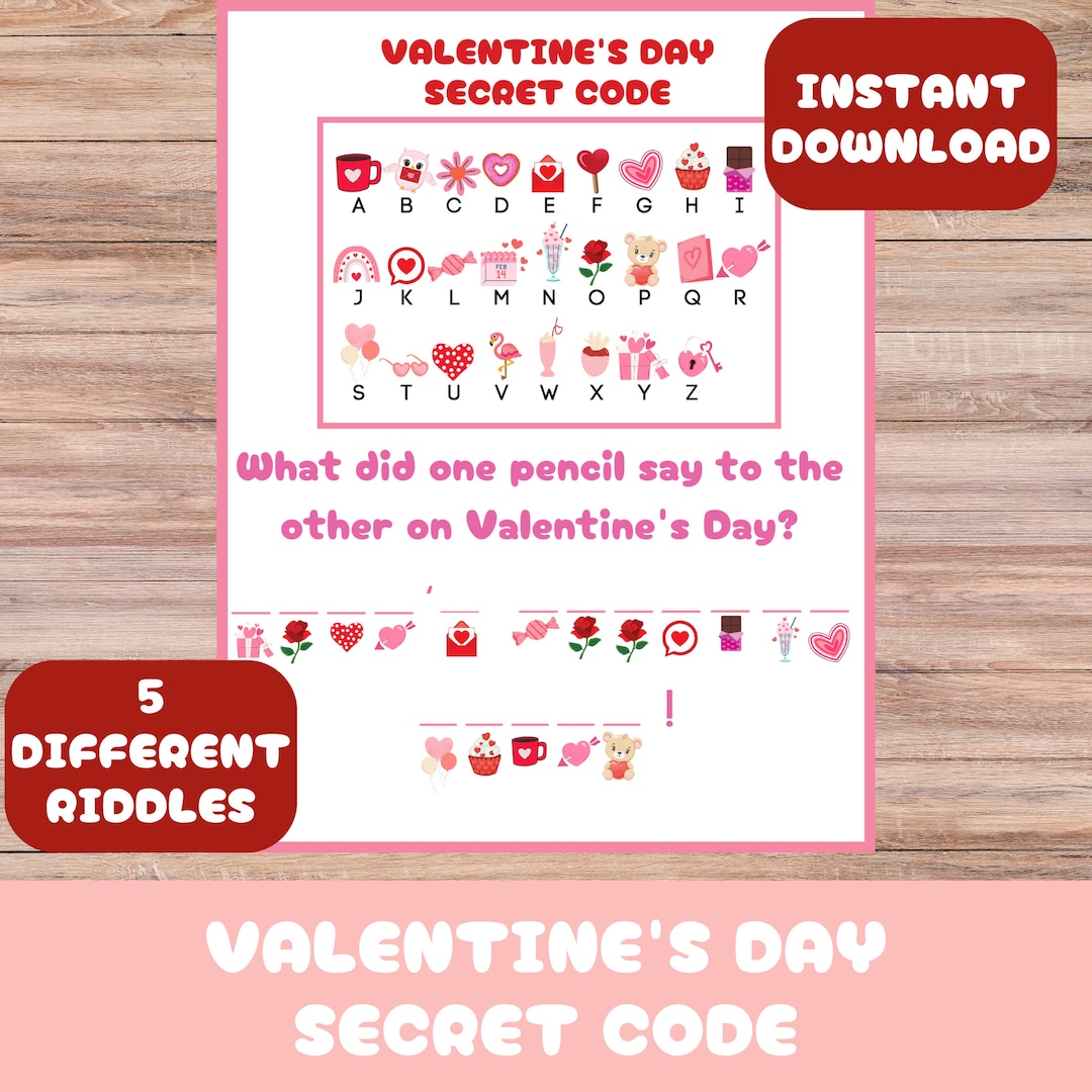 Valentine's Day: Crack the Code Scavenger Hunt for Fast Finishers ...
