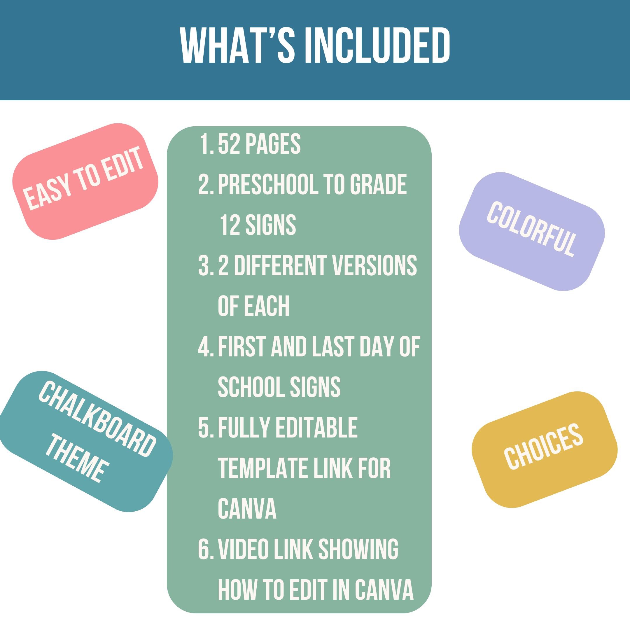 Editable Back to School Sign First Day Last Day of School Sign ...