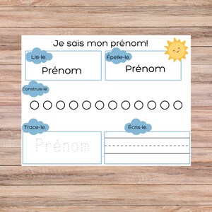 French Custom Name Tracing | Personalized Activity for Homeschool ...