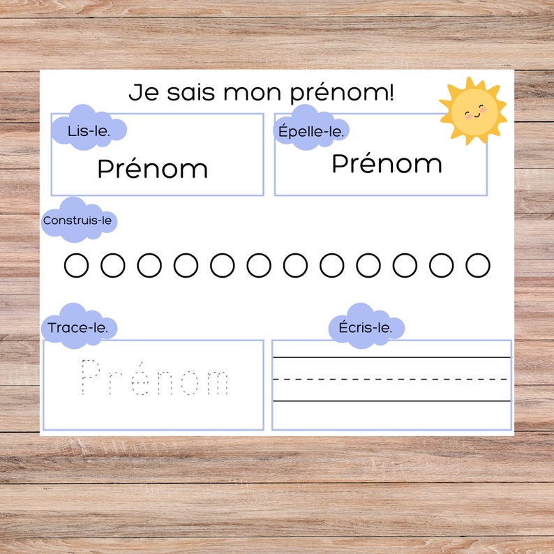 French Custom Name Tracing | Personalized Activity for Homeschool ...