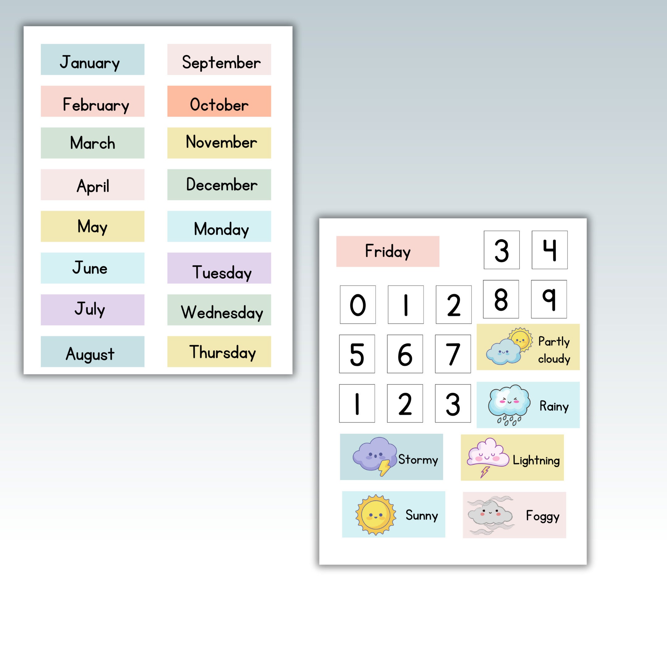 Kids Circle Time Weather and Days of the Week Board for Preschool and ...