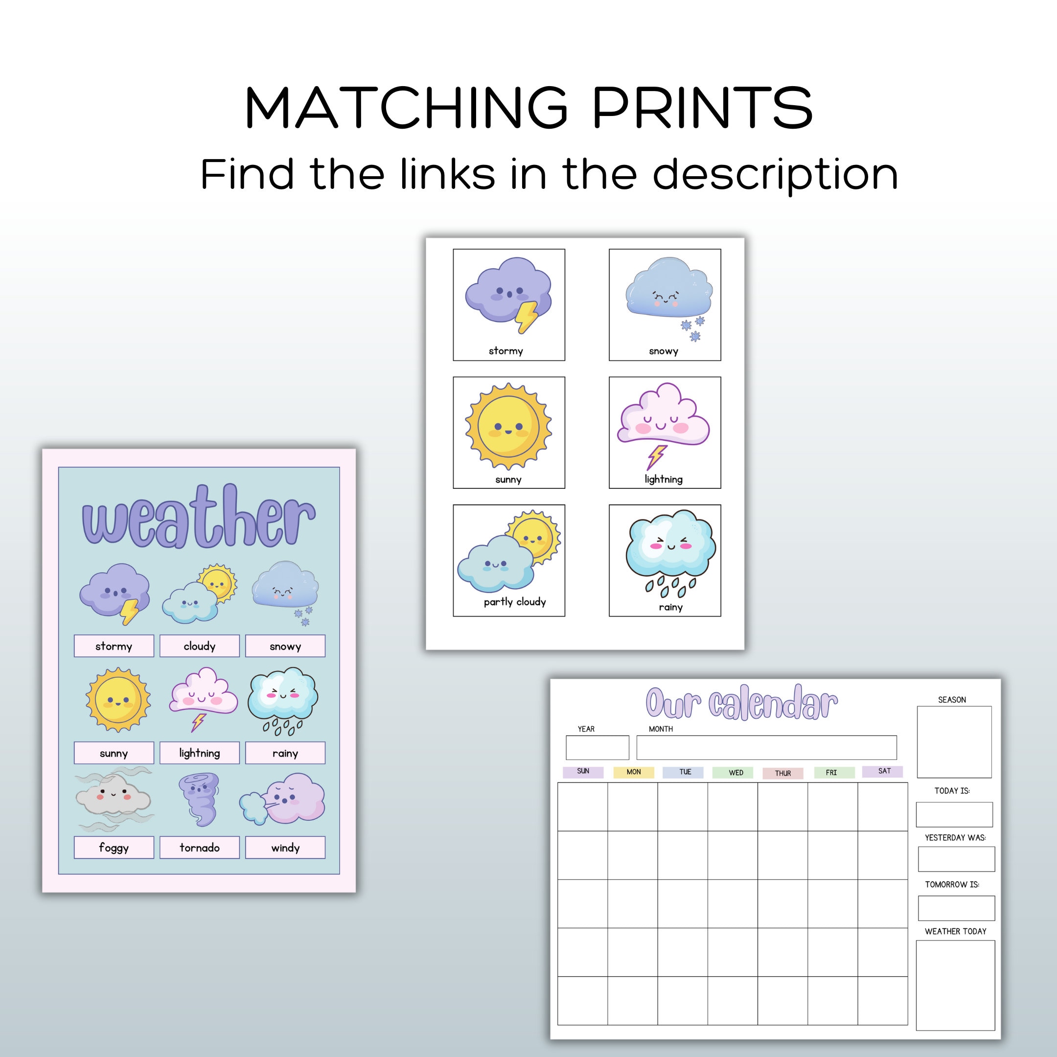 Kids Circle Time Weather and Days of the Week Board for Preschool and ...