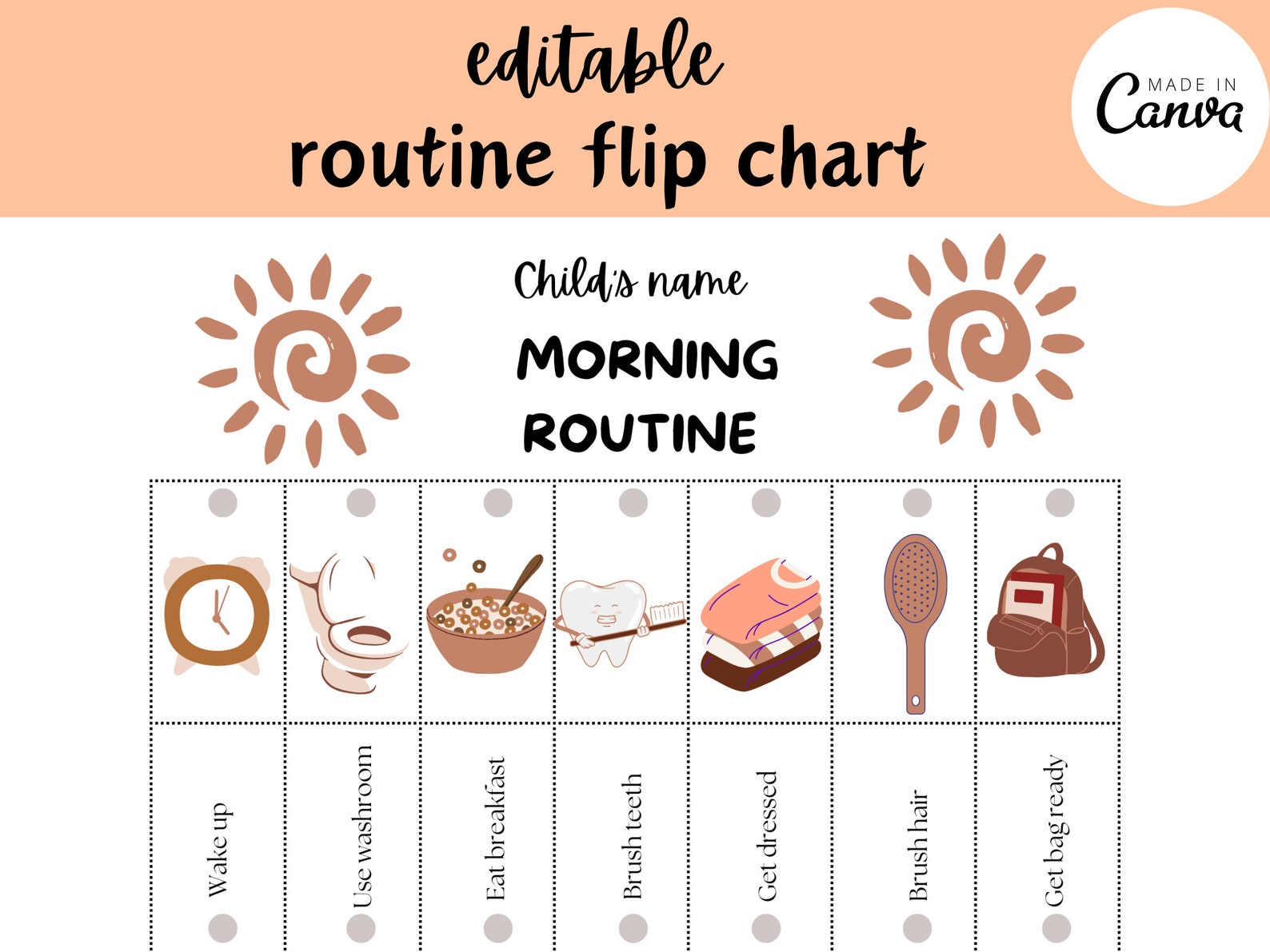 Routine Flip Chart Editable Morning Evening School Chore Visual ...