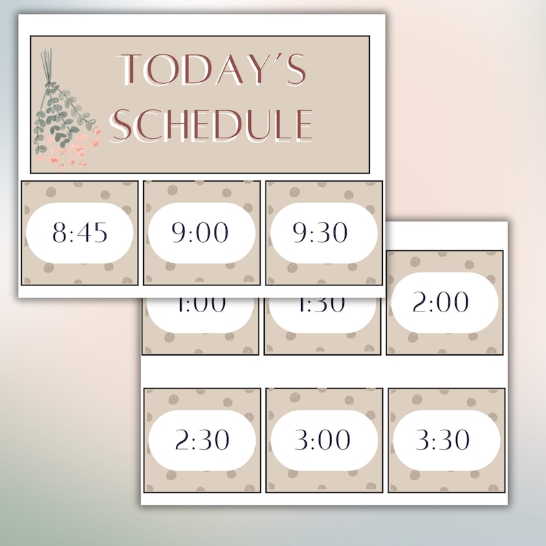 Classroom Schedule Cards | Boho Class Decor | Bulletin Board Posters ...