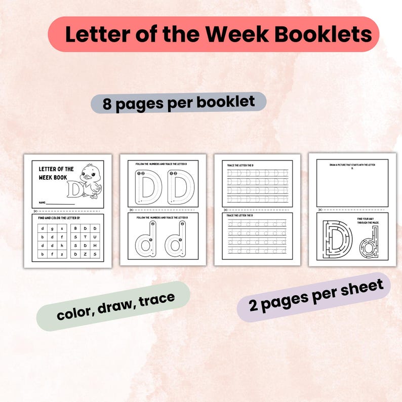 Printable Letter of the Week Worksheets - Learning Binder for Preschool ...