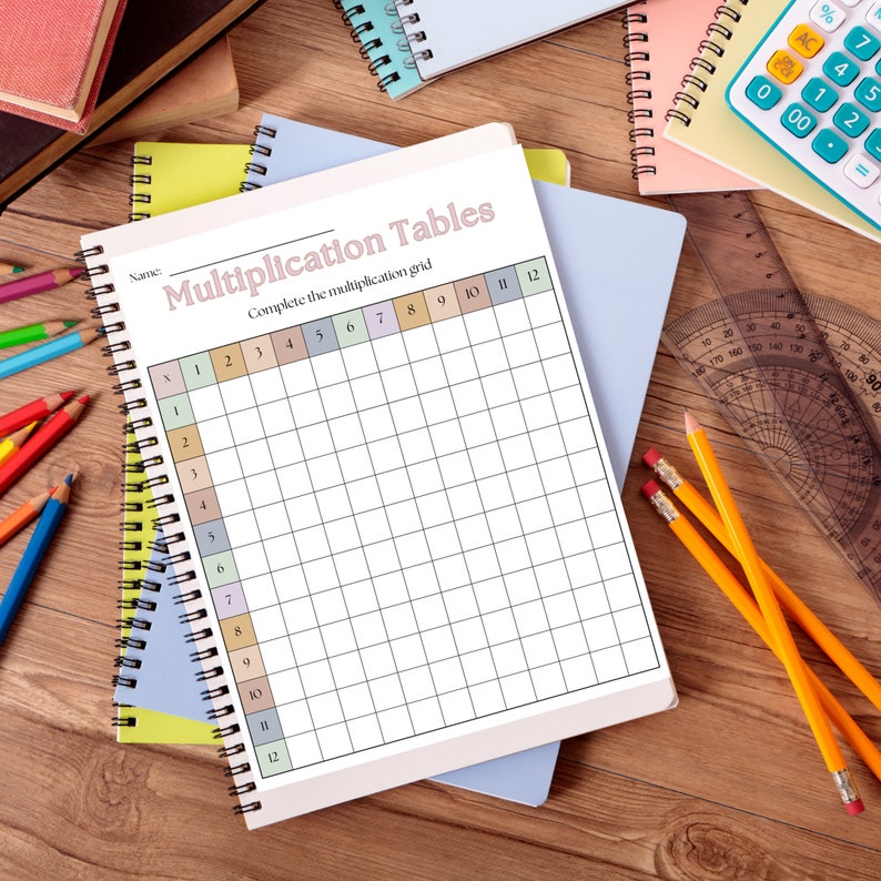 Printable Times Tables Study Guides for Multiplication Practice and ...