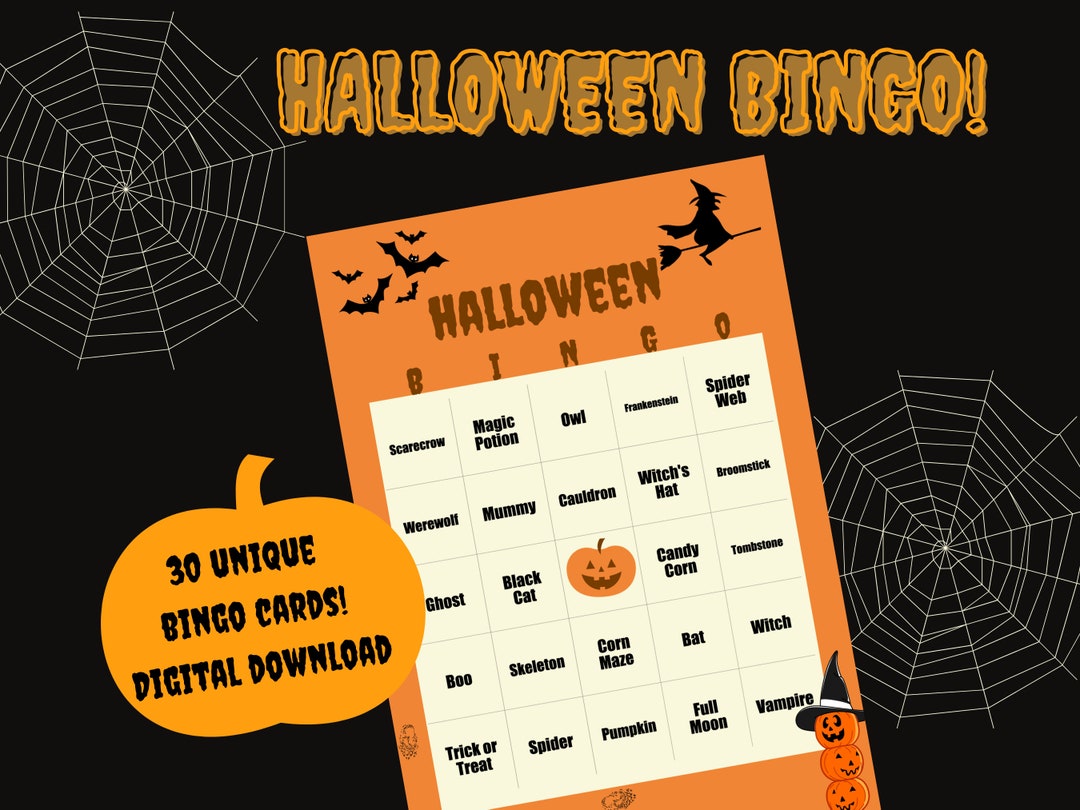 Halloween Bingo 30 Halloween Bingo Cards Halloween Activity - Etsy UK