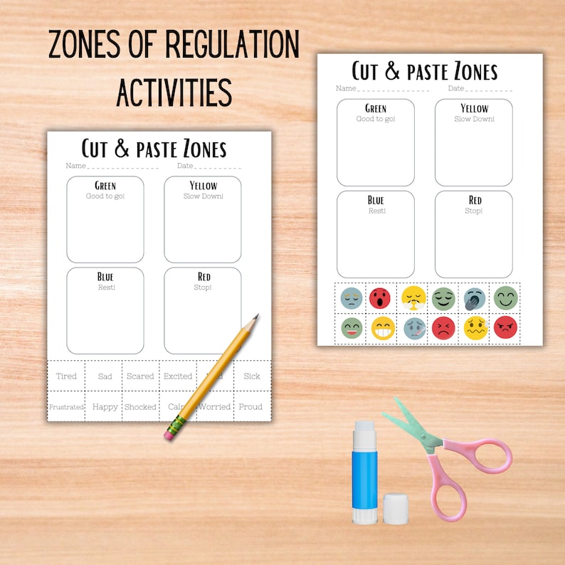 Zones of Regulation Calm Down Corner Feeling Chart Mental Health Poster ...