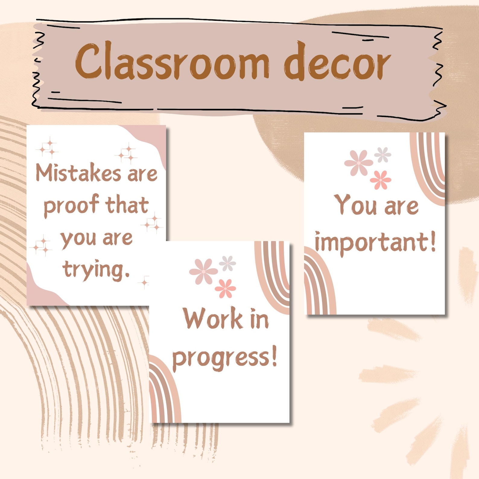 Boho Theme Classroom Decor & Organization Bundle | Editable Visual ...