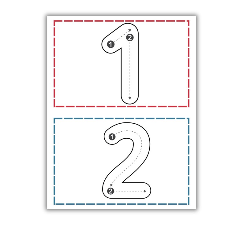 Number Tracing Cards for Preschool Handwriting Practice, Workbook and ...