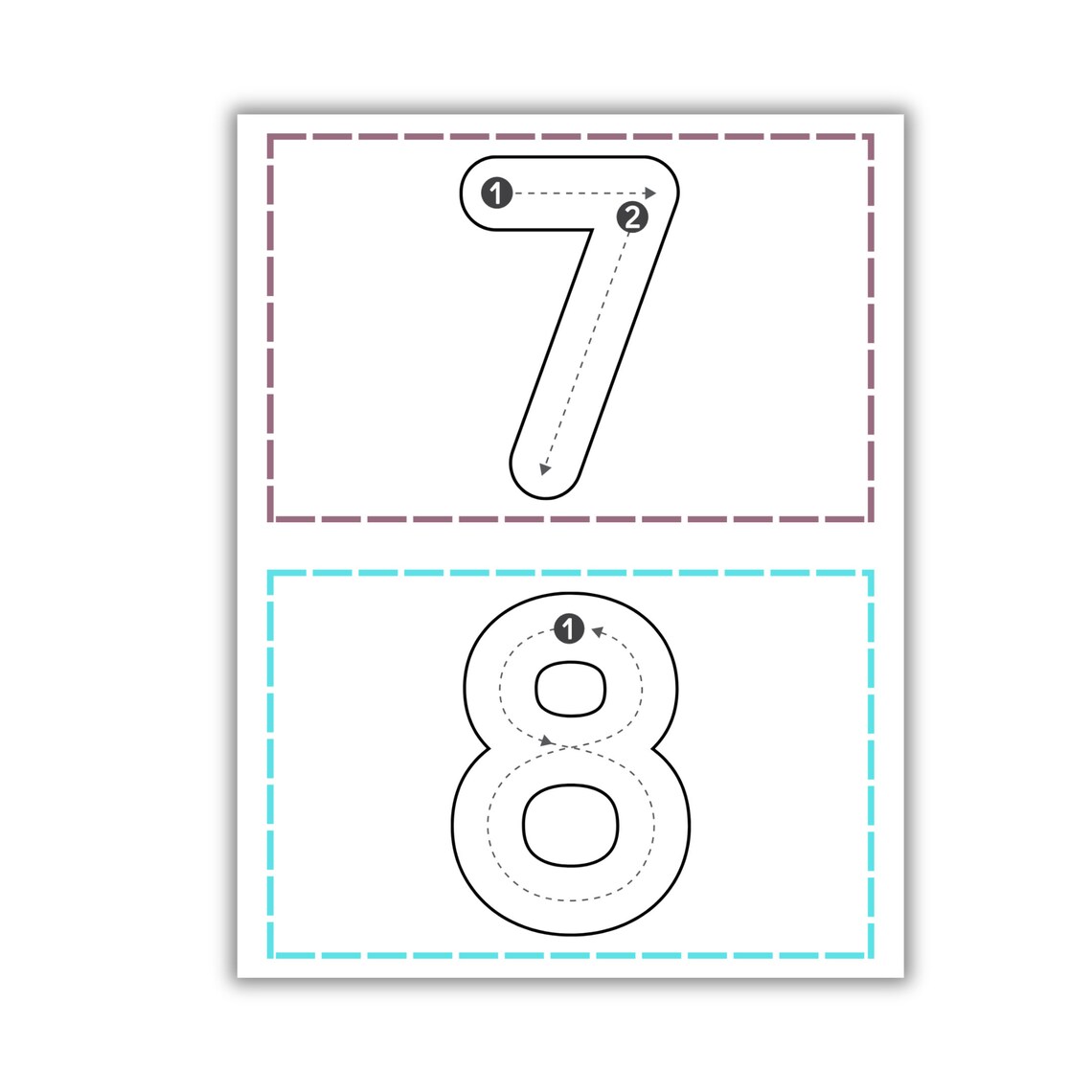 Number Tracing Cards for Preschool Handwriting Practice, Workbook and ...