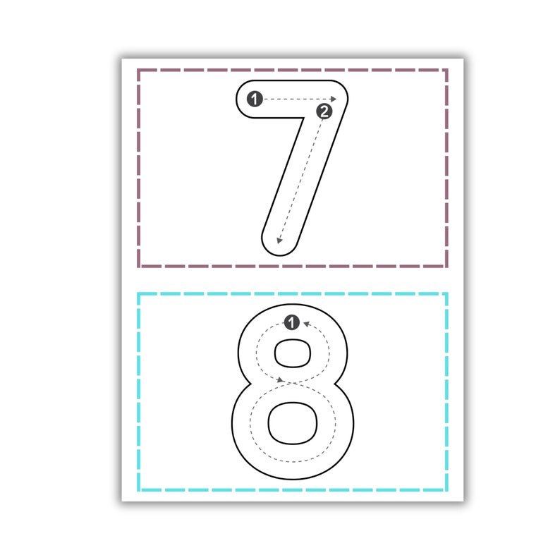 Number Tracing Cards for Preschool Handwriting Practice, Workbook and ...