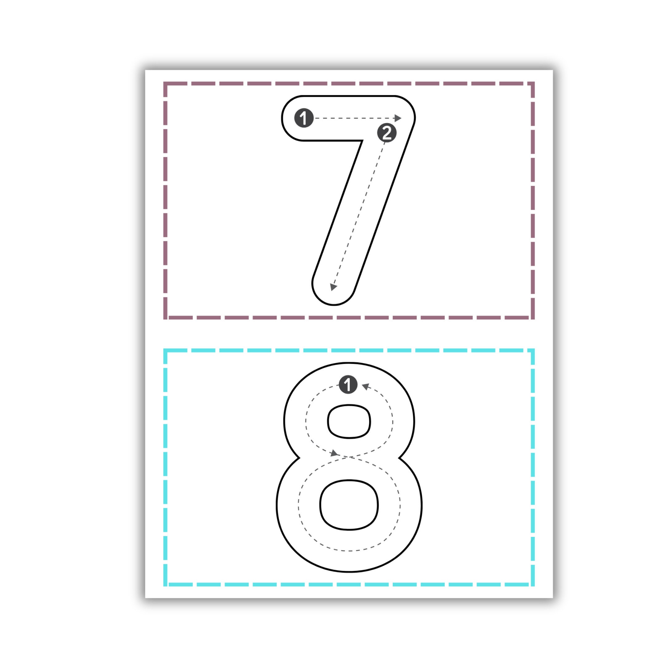 Number Tracing Cards for Preschool Handwriting Practice, Workbook and ...