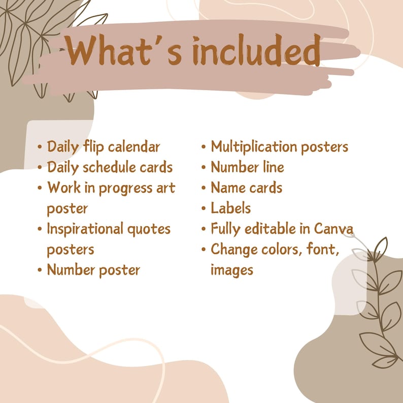 French Boho Theme Classroom Decor & Organization Bundle Editable Visual ...