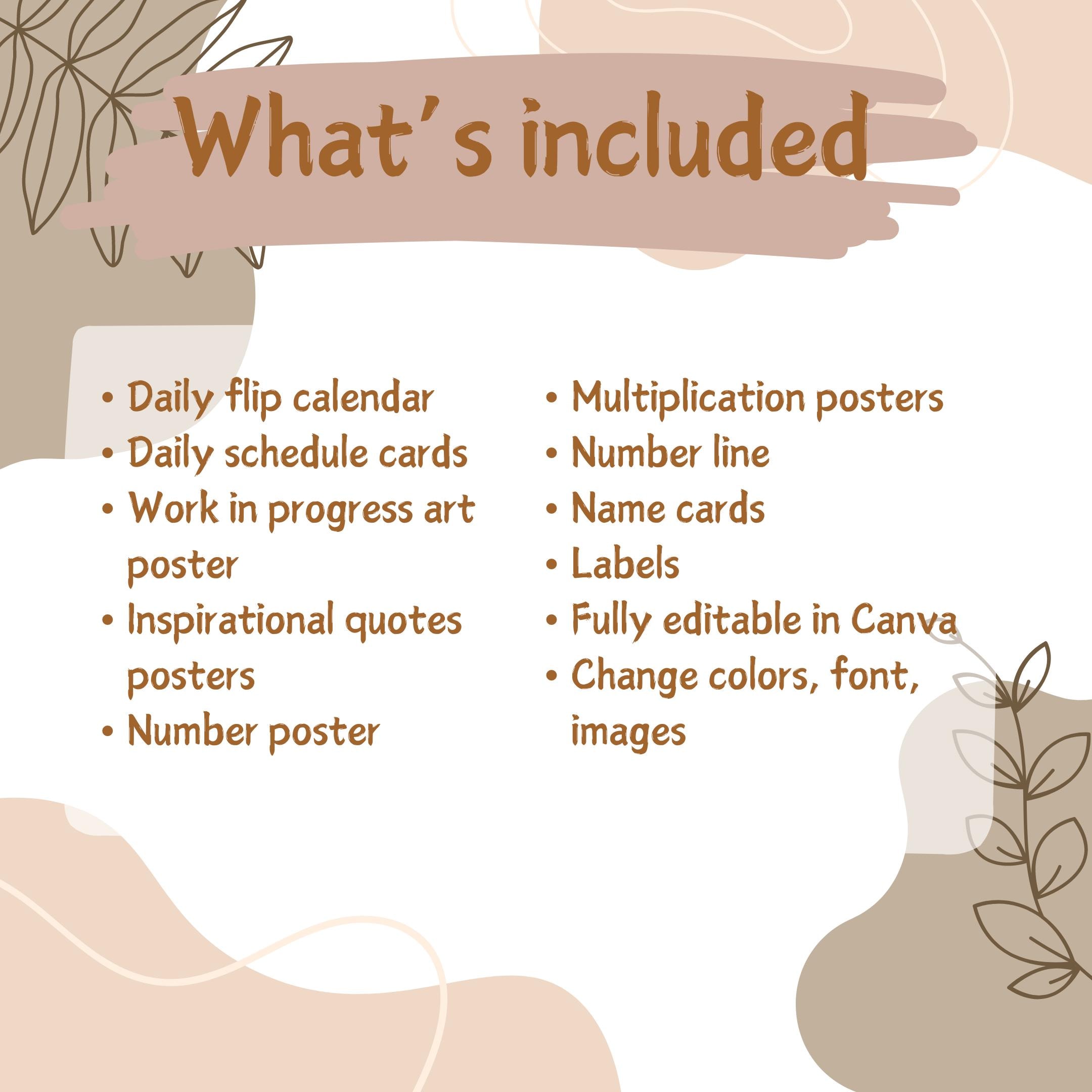 French Boho Theme Classroom Decor & Organization Bundle Editable Visual ...