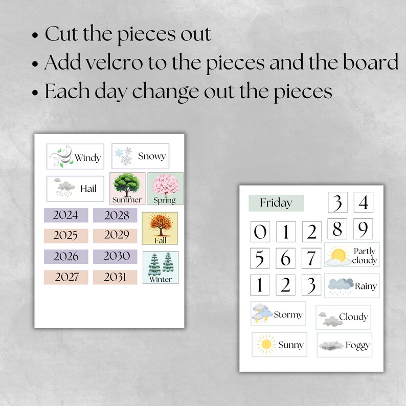 Preschool Weather and Days of the Week Editable Morning Calendar - Etsy