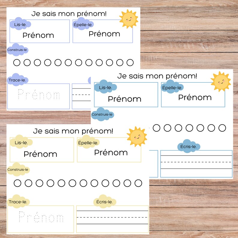 French Custom Name Tracing | Personalized Activity for Homeschool ...