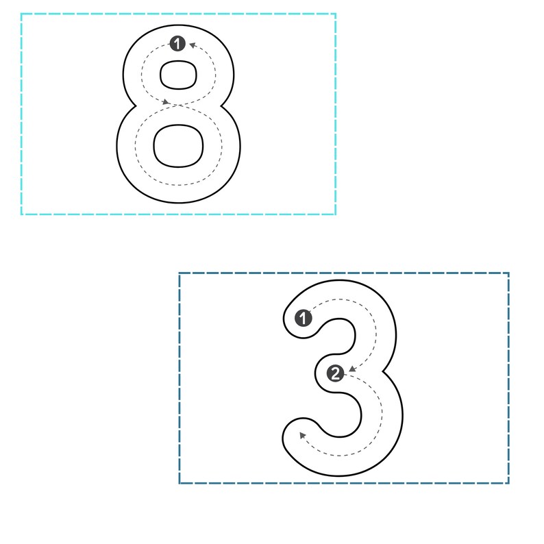 Number Tracing Cards for Preschool Handwriting Practice, Workbook and ...