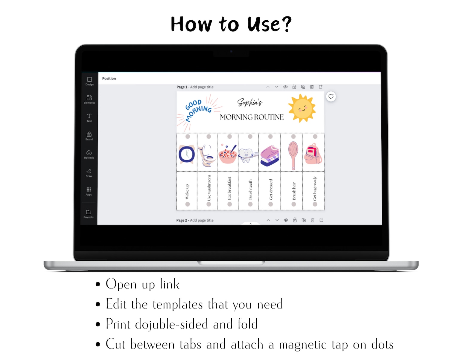 Routine Flip Chart Editable Morning Evening School Chore Visual ...