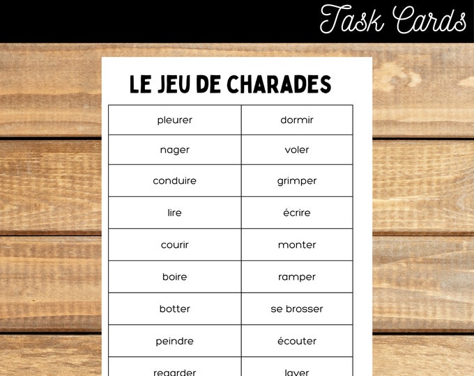 Noun, Verb and Adjective Charades - Etsy Canada