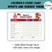 Editable Kids Chore Chart Sports Chart Science Chart Daily Routine for ...