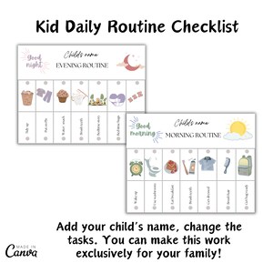 Routine Flip Chart Editable Morning Evening School Chore Visual ...