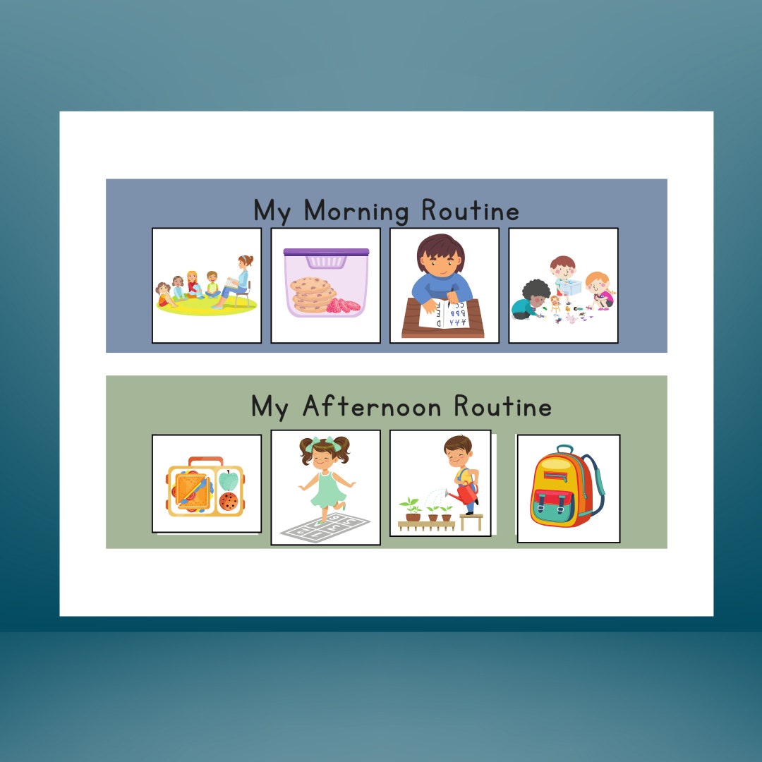 Routine Chart | Editable Morning Afternoon | Visual Schedule | Kids ...