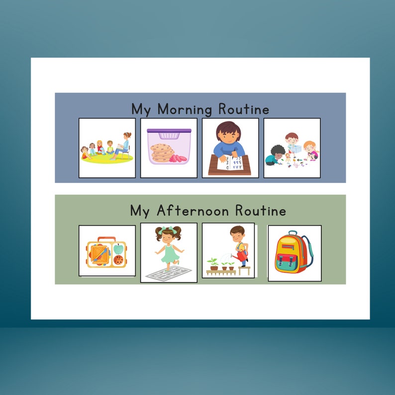 Routine Chart | Editable Morning Afternoon | Visual Schedule | Kids ...
