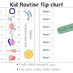 Routine Flip Chart Editable Morning Evening School Chore Visual ...