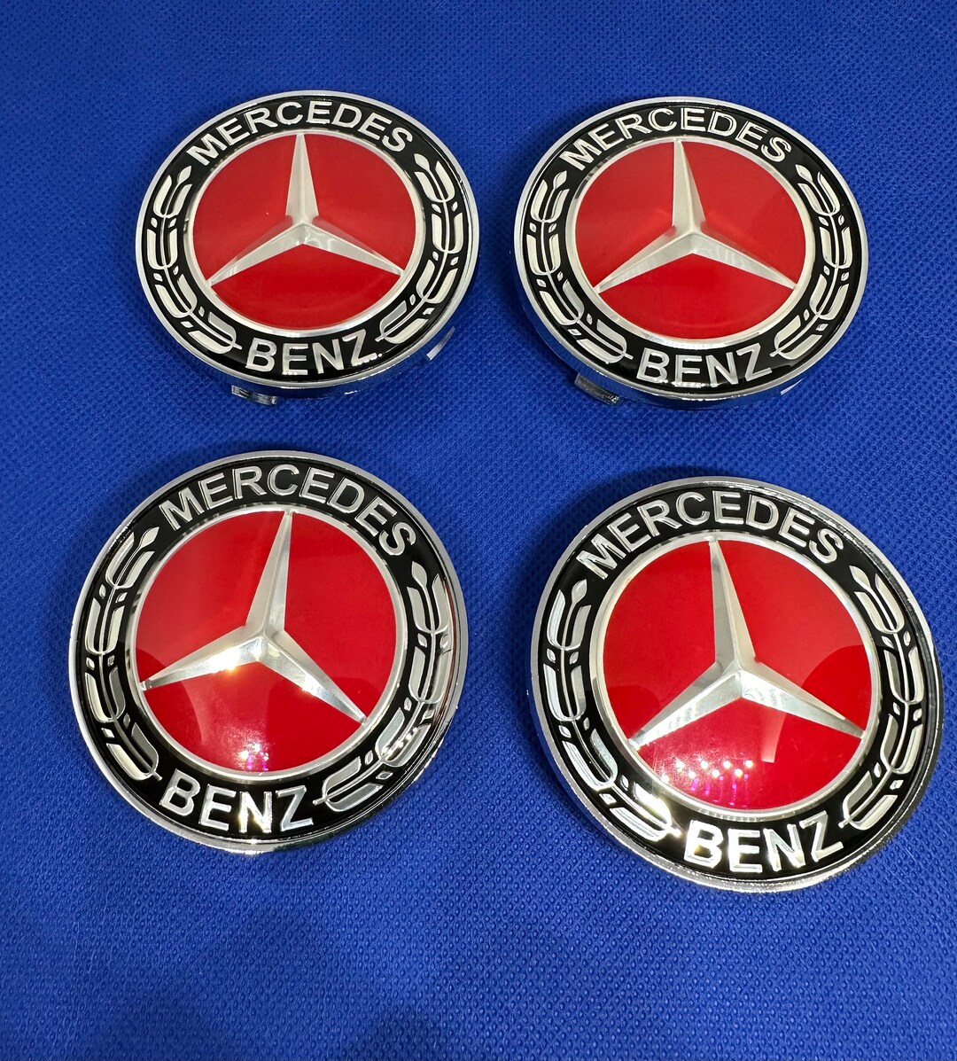 4 Red Mercedes Logo Hub Caps Wheel Center Rim 68mm - Etsy