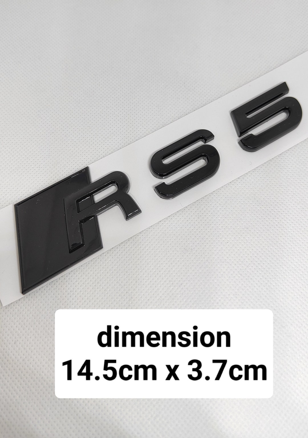 RS5 Logo Badge Emblem Glossy Black Rear Tailgate Sticker Full Glossy ...