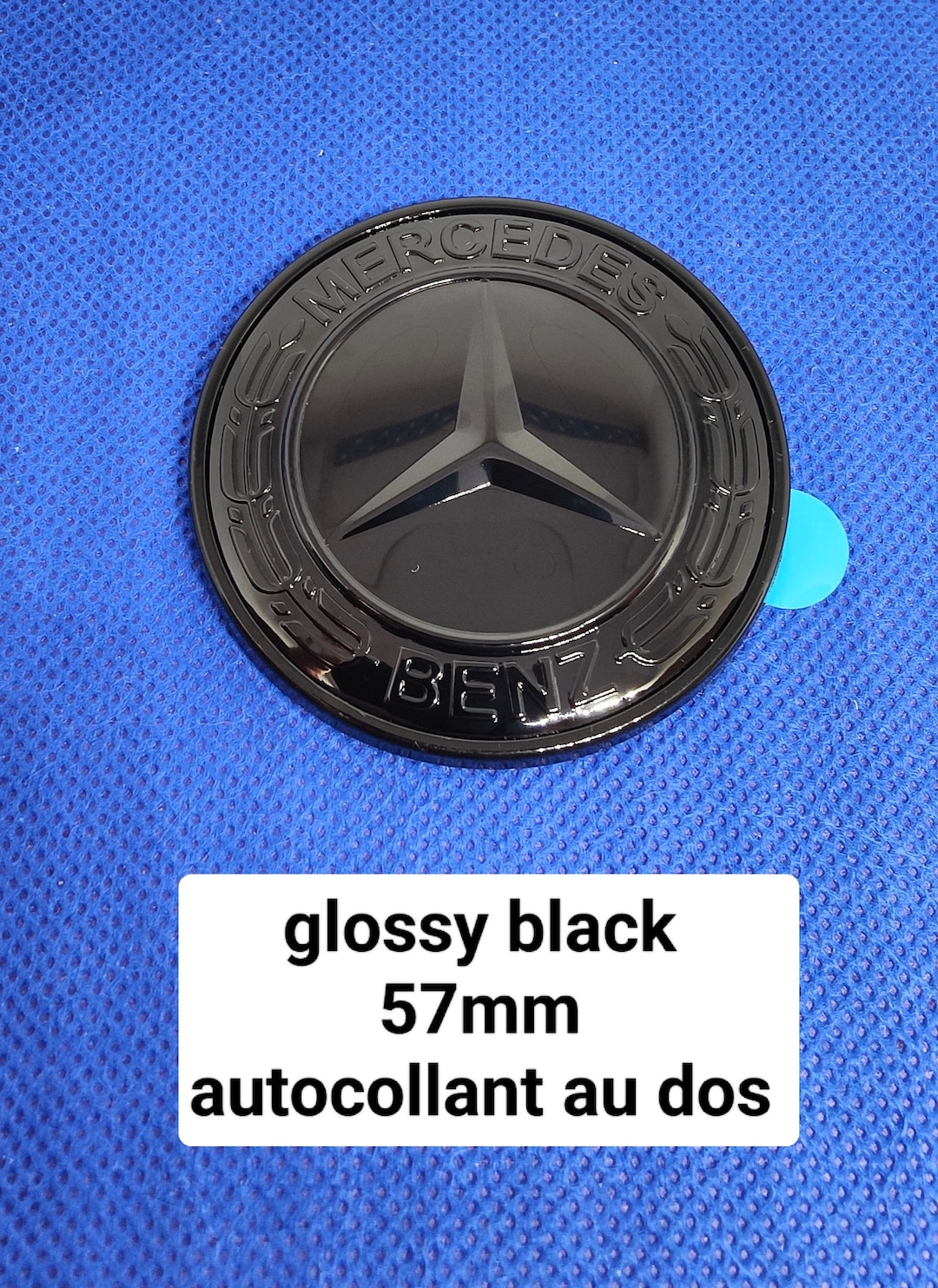 Mercedes Glossy Black Hood Logo 57mm Glossy Black Sticker Emblem - Etsy