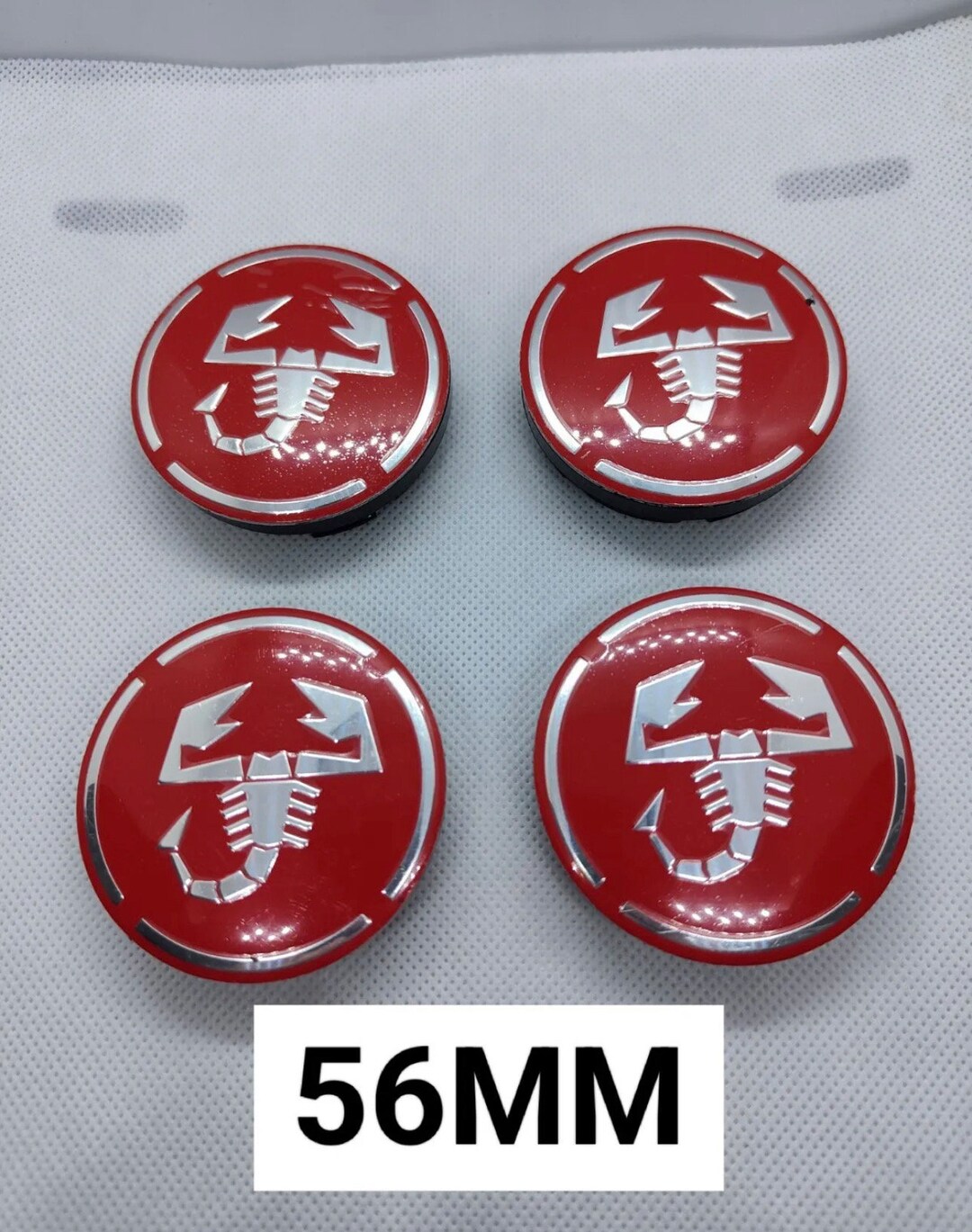 4 Hub Caps Abarth Red Logo Wheel Center Rim 56mm - Etsy