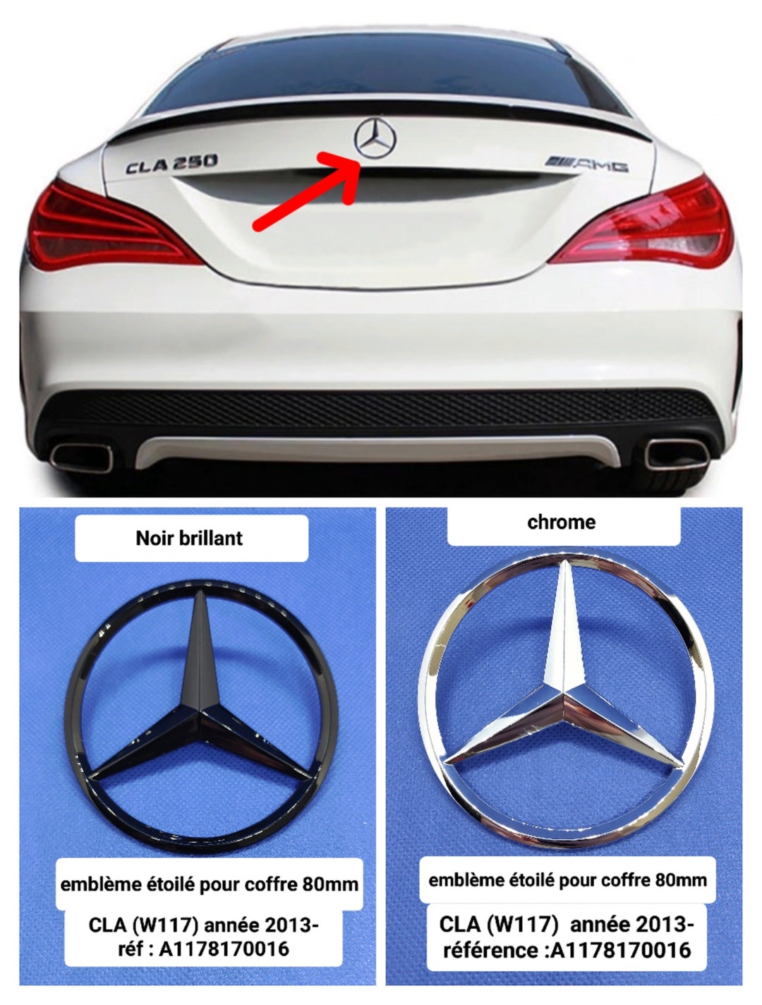 1 Mercedes Tailgate Trunk Star Logo for CLA Class W117 + 3 Sockets - Etsy
