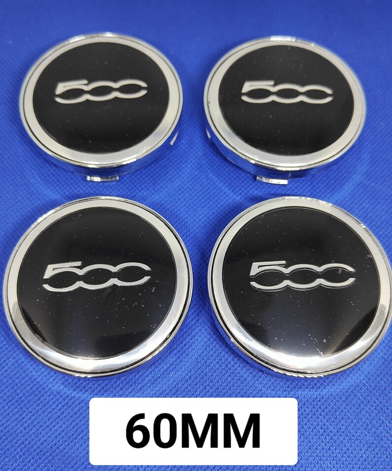 4 Hub Covers Logo Fiat 500 Black Rim Wheel Center 60mm - Etsy