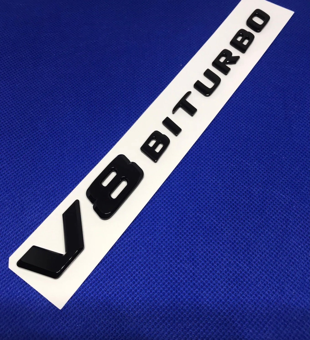 1 Glossy Black V8 Biturbo Mercedes Logo Lettering Emblem - Etsy