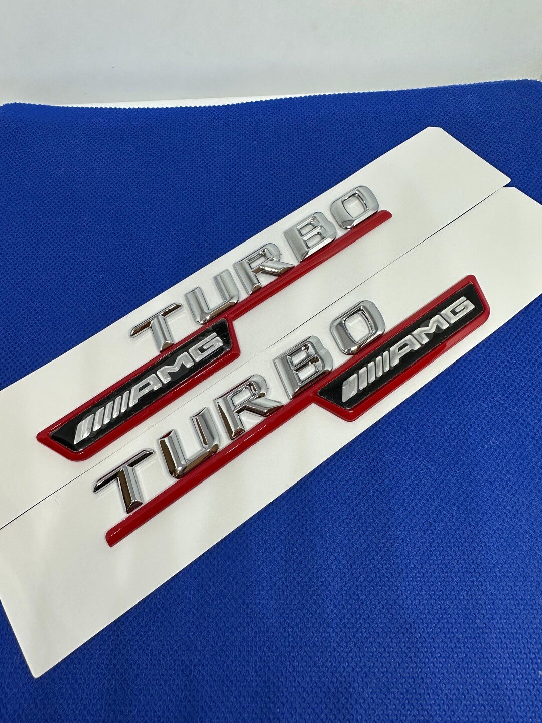 2 Mercedes AMG Turbo Logo Chrome Emblem Stickers - Etsy