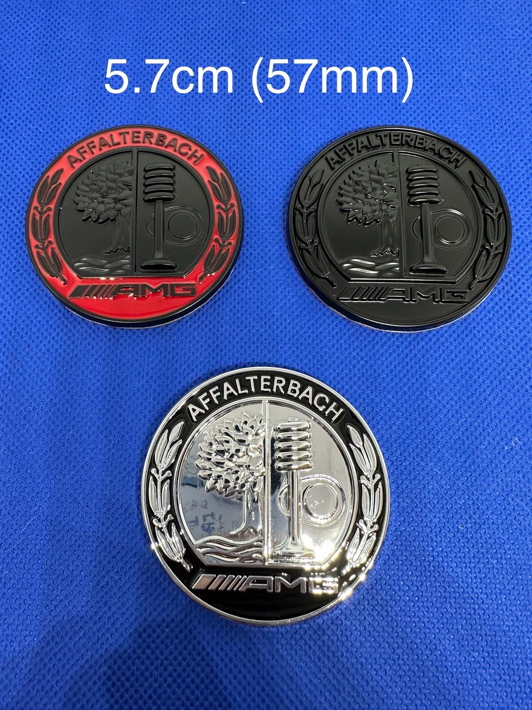 Mercedes Affalterbach Bonnet Logo 57mm Emblem Sticker Black Red Chrome ...