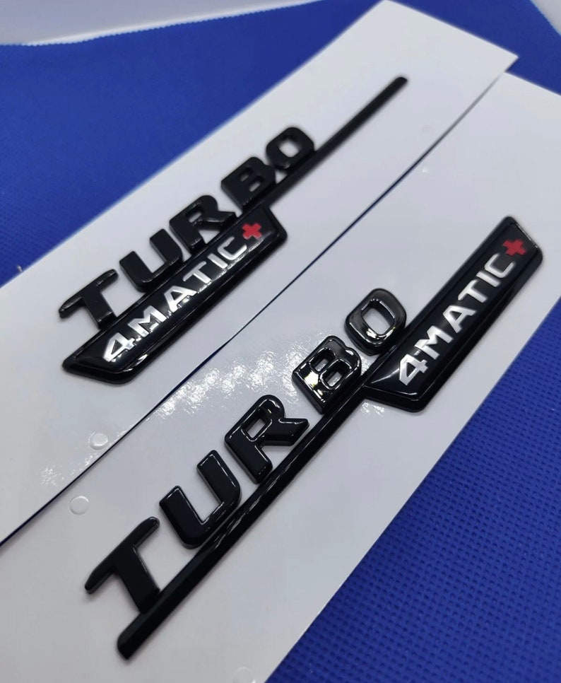 2 Turbo Logo 4matic 140mm Mercedes Flat Glossy Black Emblem - Etsy