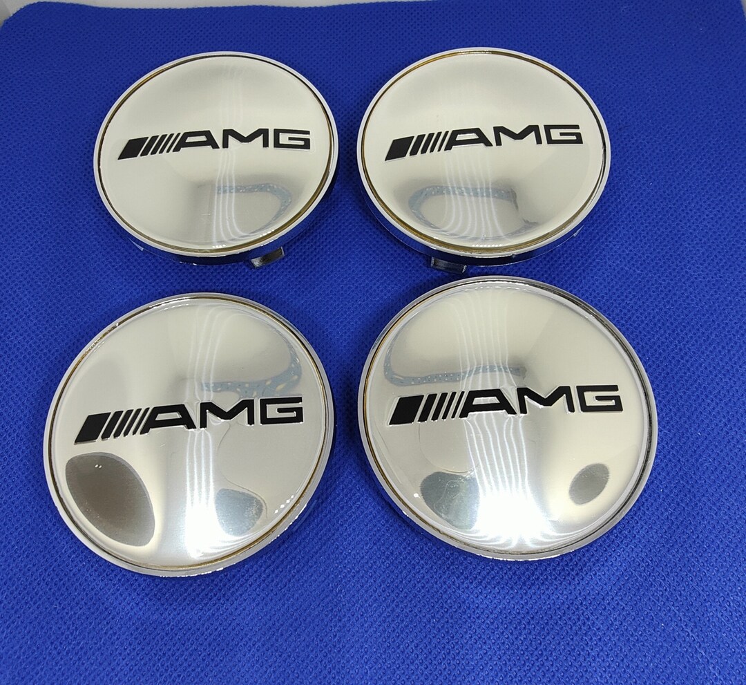 4 Caches Moyeu logo Mercedes AMG Jante Centre De Roue 68mm chrome ...