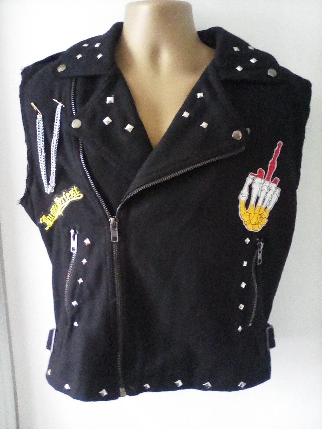 Judas Priest. Inspired Gents Jacket Rock.biker Licensed Patches Large ...