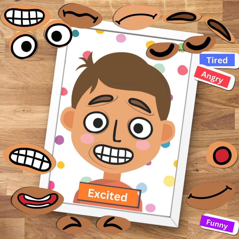 Printable Emotions Activity for Kids Boys Version Feelings Chart Quiet ...